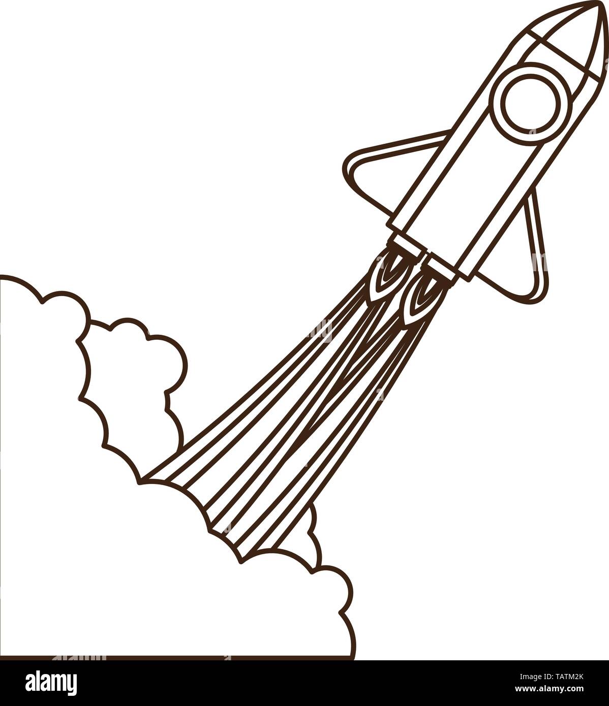rocket taking off in white background Stock Vector Image & Art - Alamy