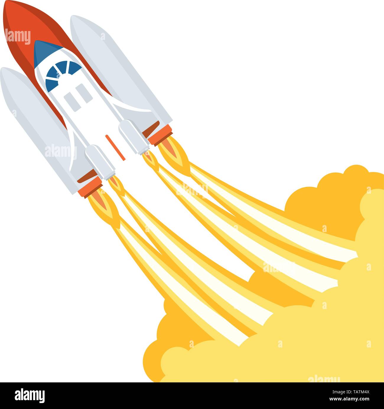 rocket taking off in white background Stock Vector Image & Art - Alamy