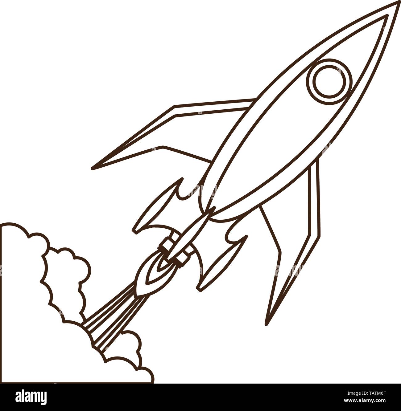 rocket taking off in white background Stock Vector Image & Art - Alamy