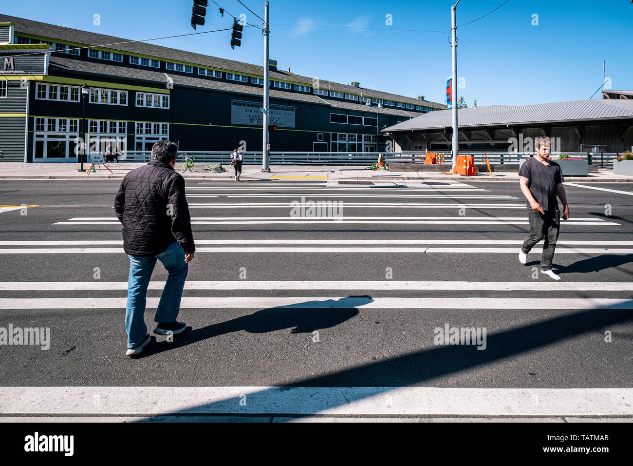 Street building exterior architecture transportation walking pavement ...