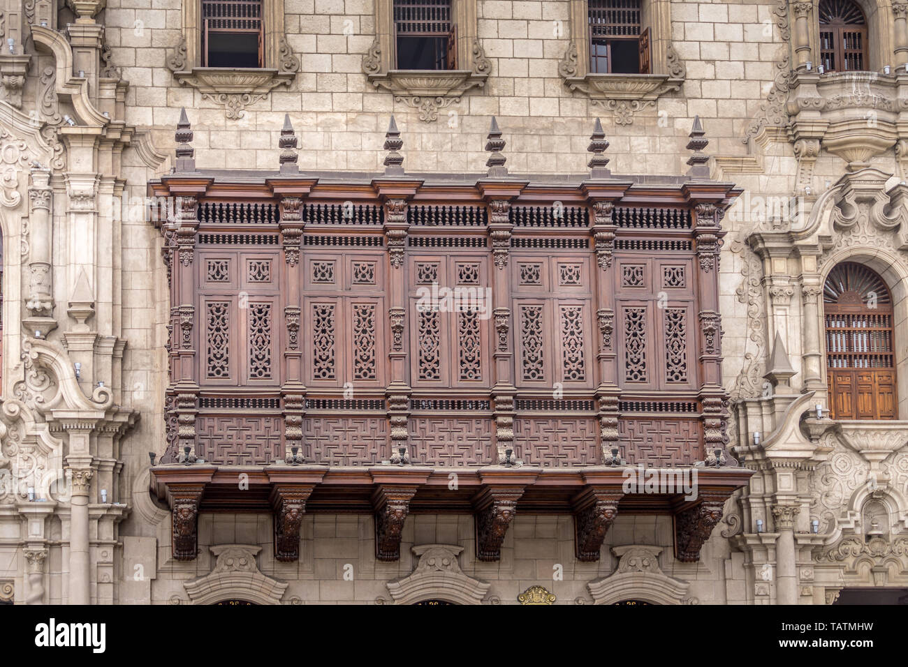 Beautiful Wood Carved Decorative Balcony of the Archbishop Palace of ...