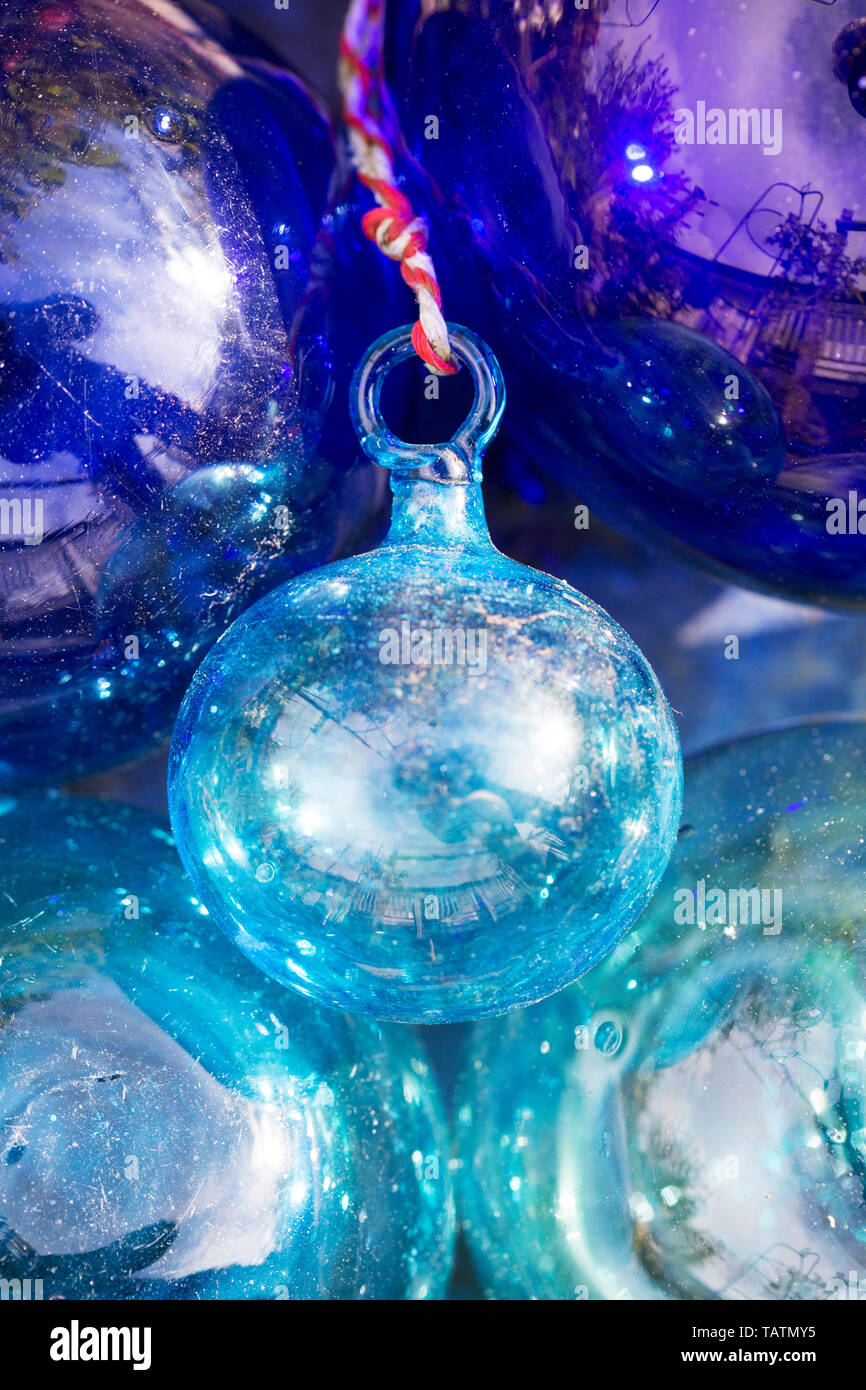 Glass balls in a garden Stock Photo - Alamy
