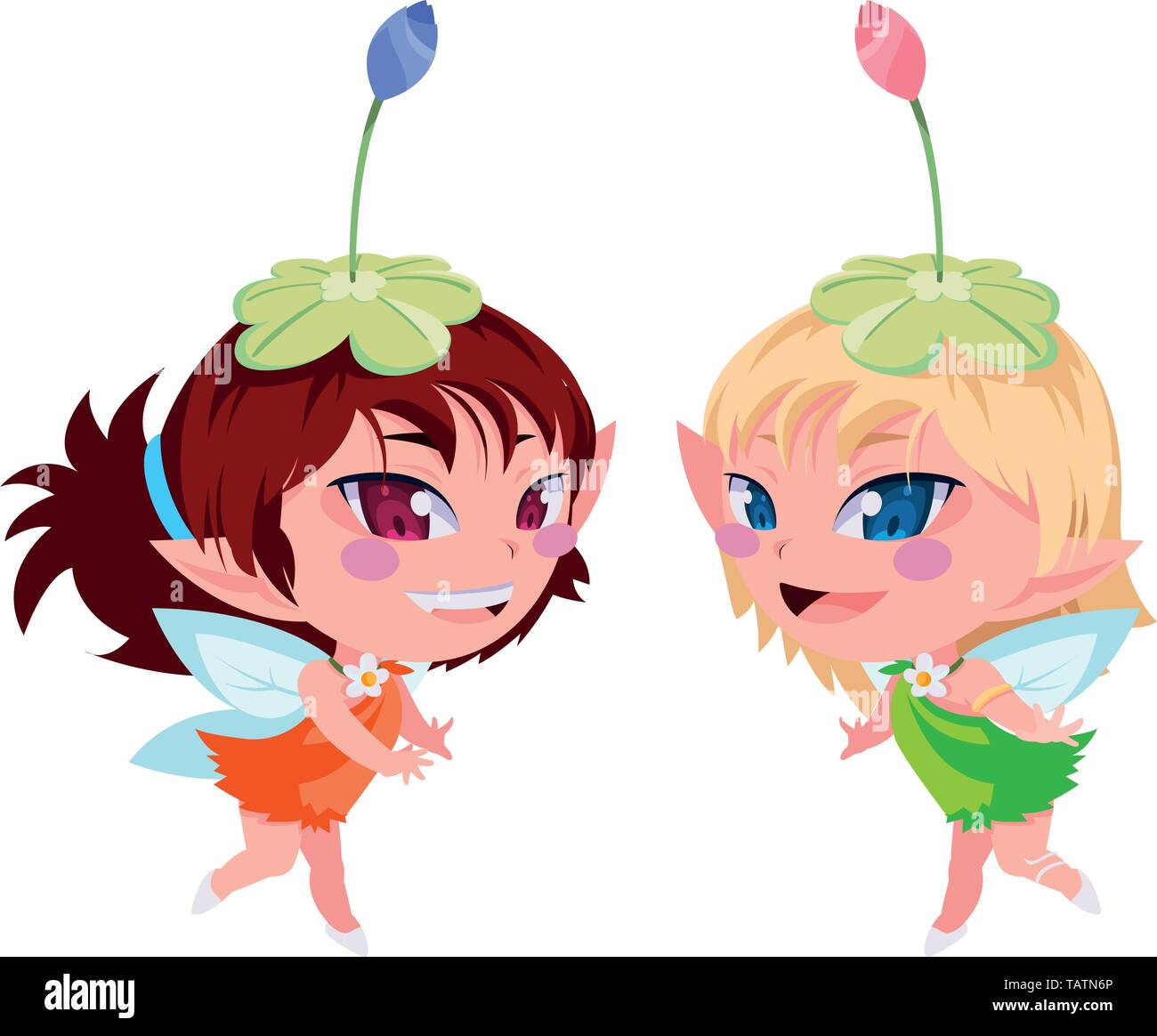 beautiful magic fairies characters vector illustration design Stock ...