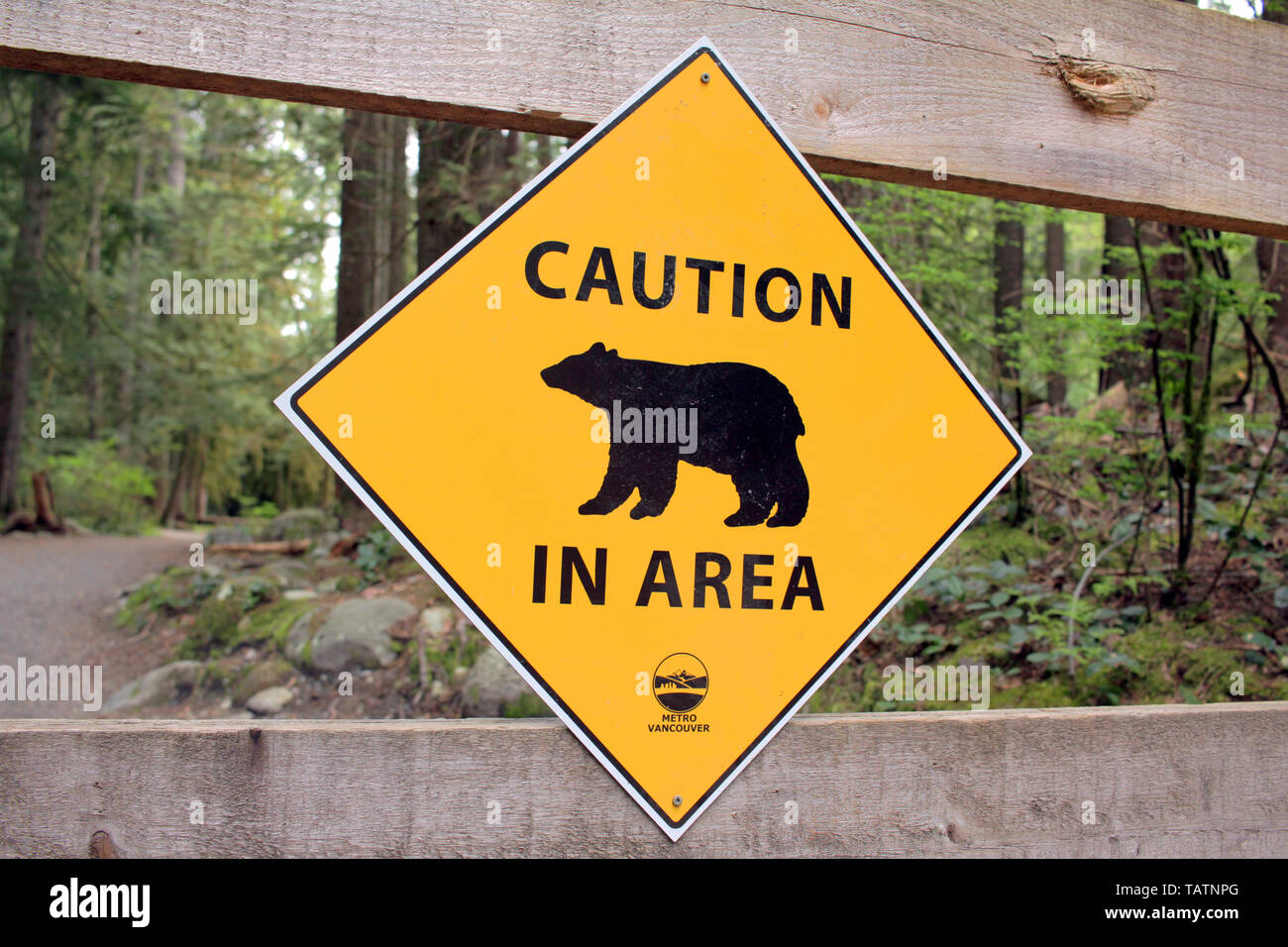 Bear warning sign, canada hi-res stock photography and images - Alamy