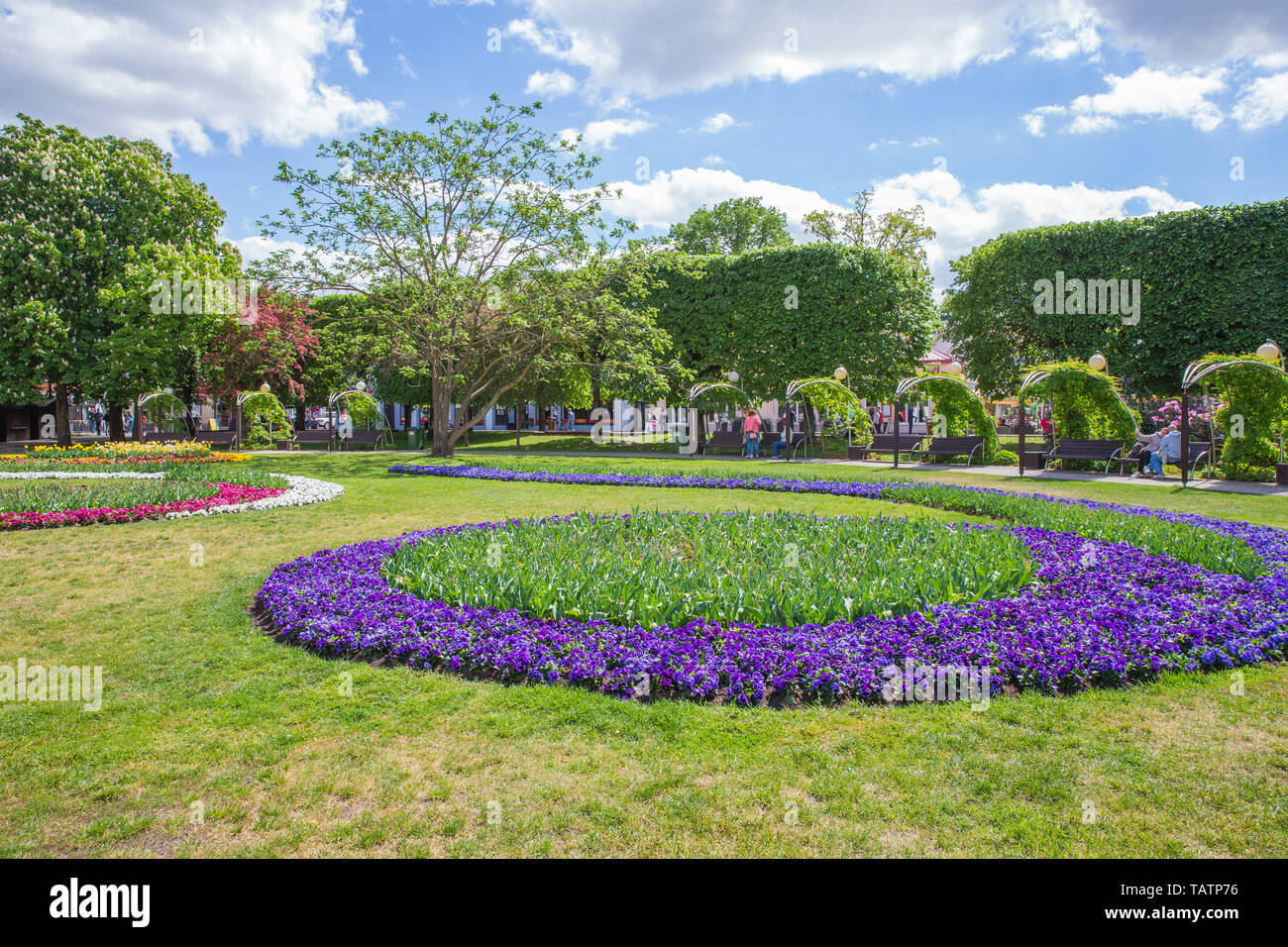City Jurmala, Latvian Republic. Urban street view with tourists and ...