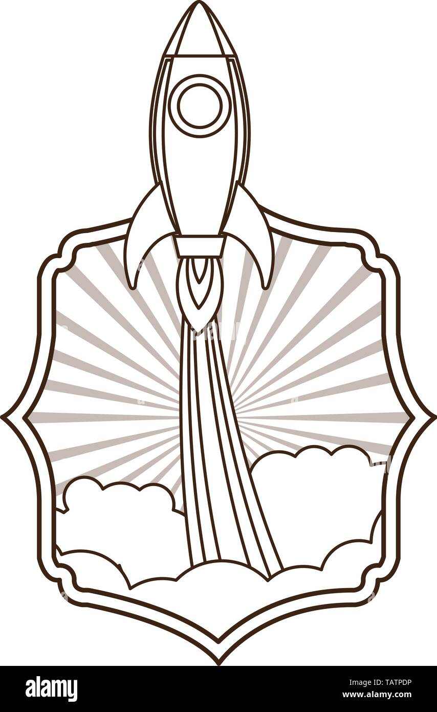 frame with rocket taking off icon Stock Vector Image & Art - Alamy