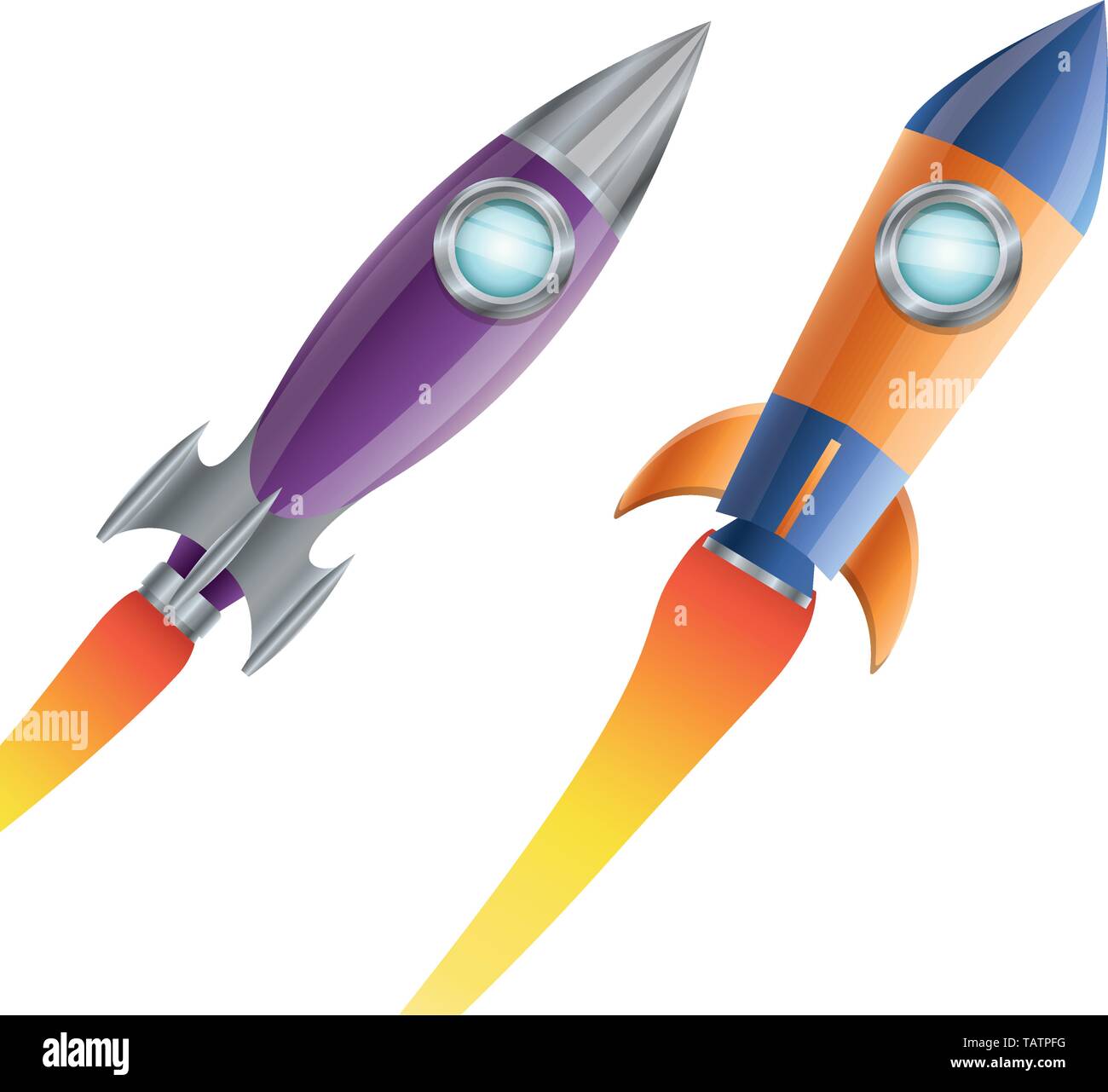 rocket flying with white background Stock Vector Image & Art - Alamy