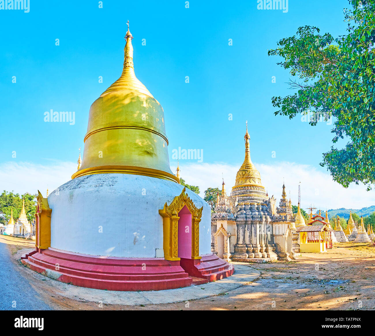 The large burial complex of Nget Pyaw Taw Paya with many unique stupas ...