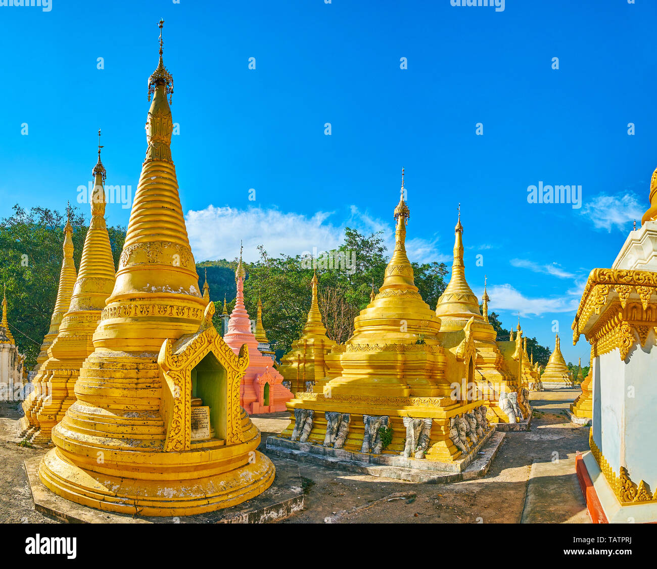 Nget Pyaw Taw Pagoda complex consists of many preserved medieval stupas ...