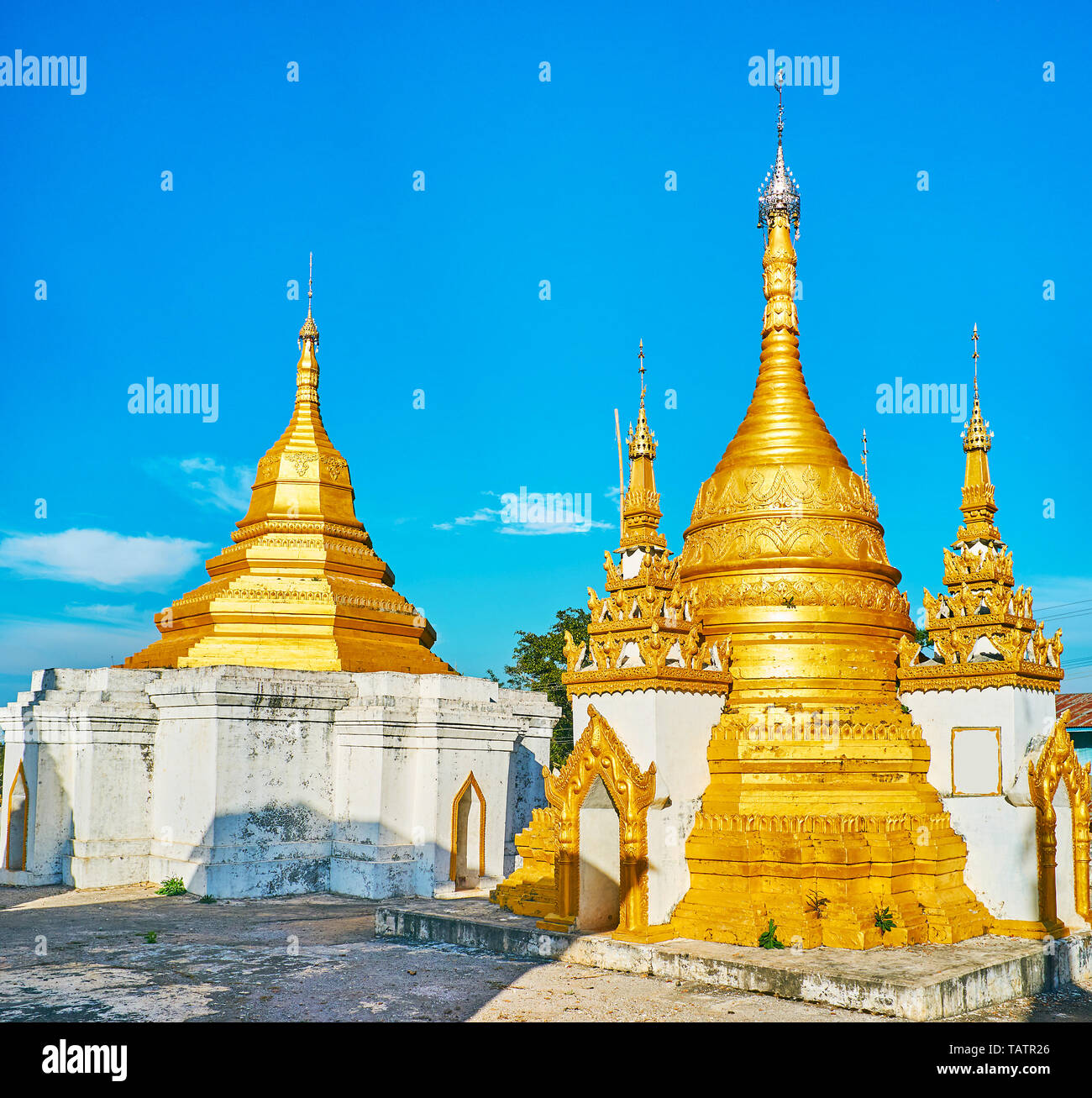The stunning architecture of Nget Pyaw Taw Paya complex with preserved ...