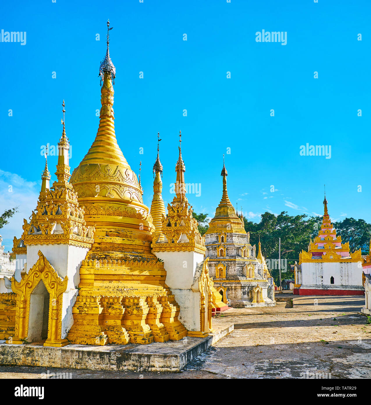 Walk among the outstanding shrines of Nget Pyaw Taw Pagoda complex ...
