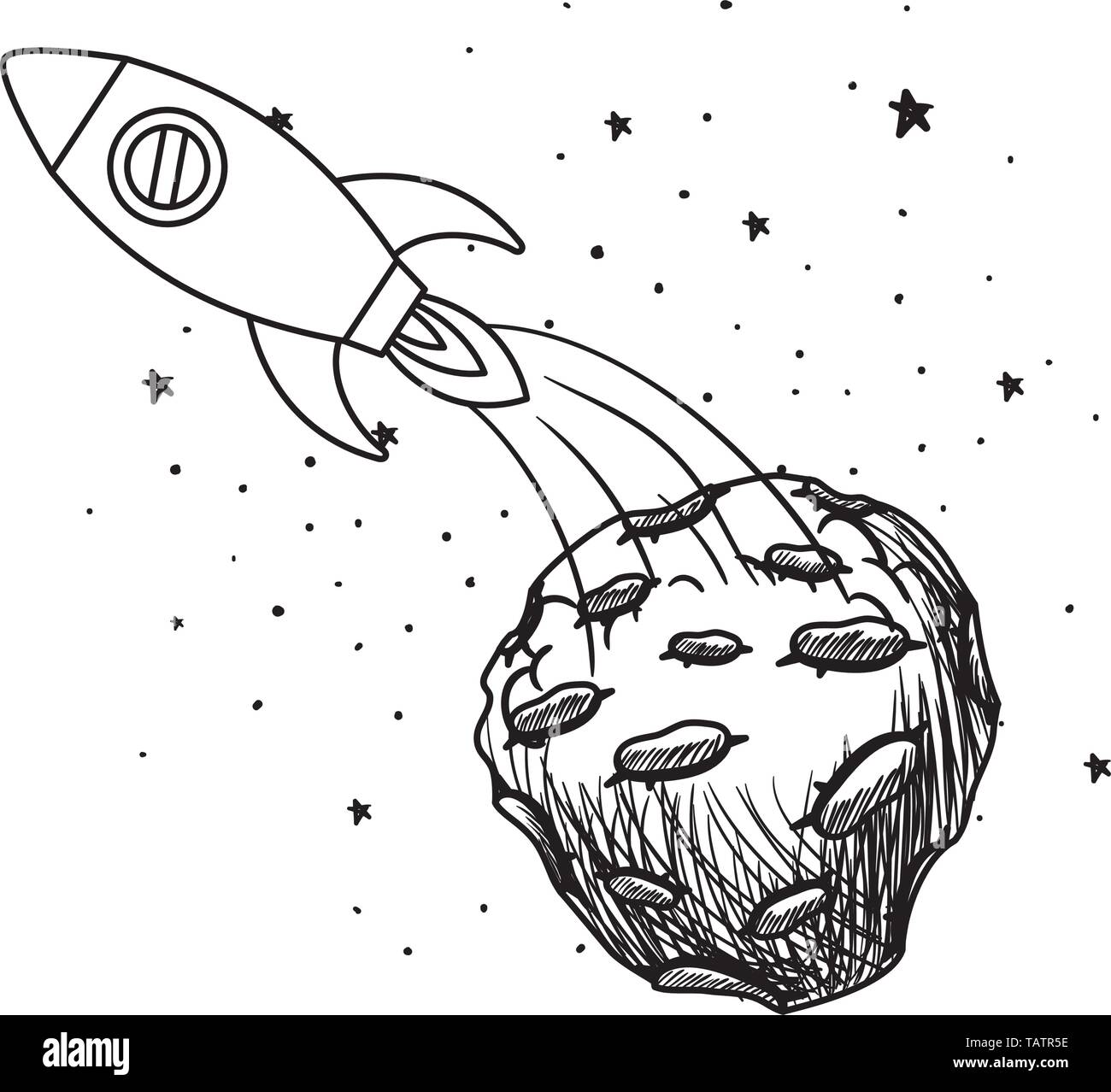 rocket flying with planet of the solar system Stock Vector Image & Art ...
