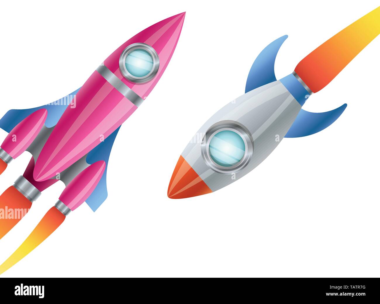 rocket flying with white background Stock Vector Image & Art - Alamy