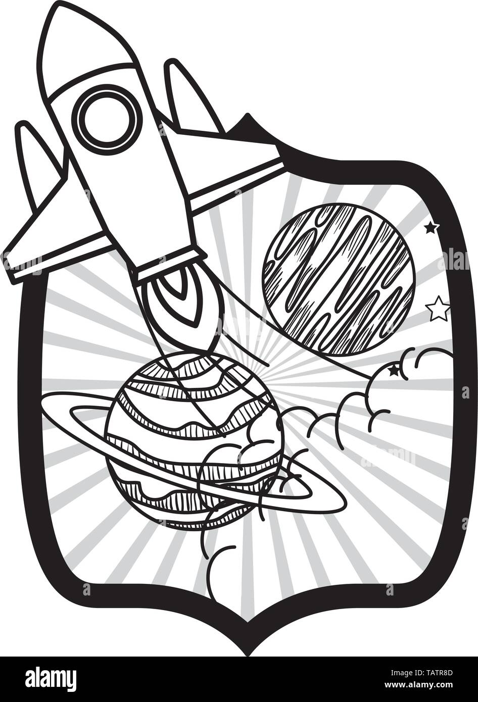 Rocket taking off satellite Stock Vector Images - Alamy