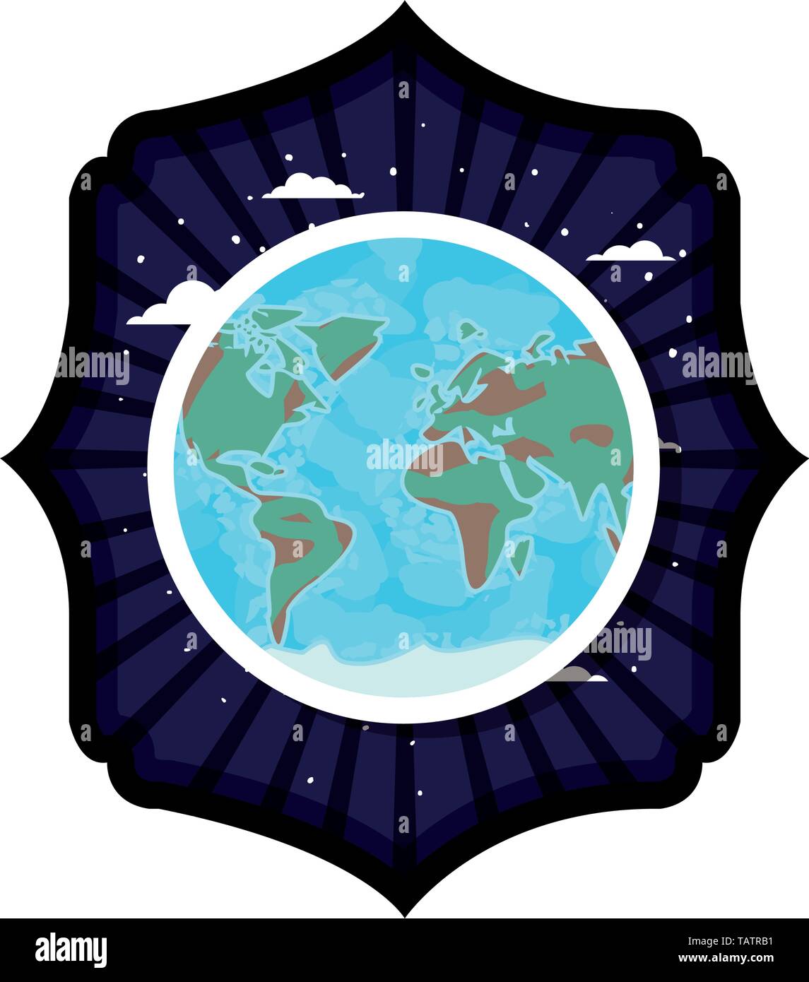 frame with planet earth icon Stock Vector Image & Art - Alamy