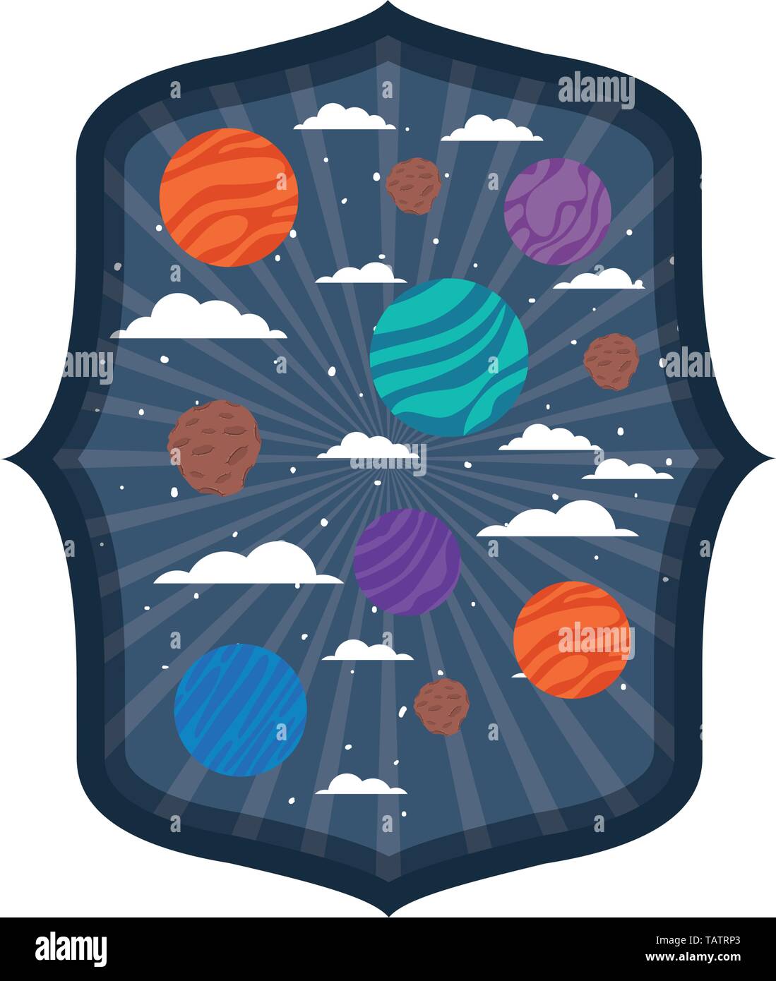 frame with planets of the solar system Stock Vector Image & Art - Alamy