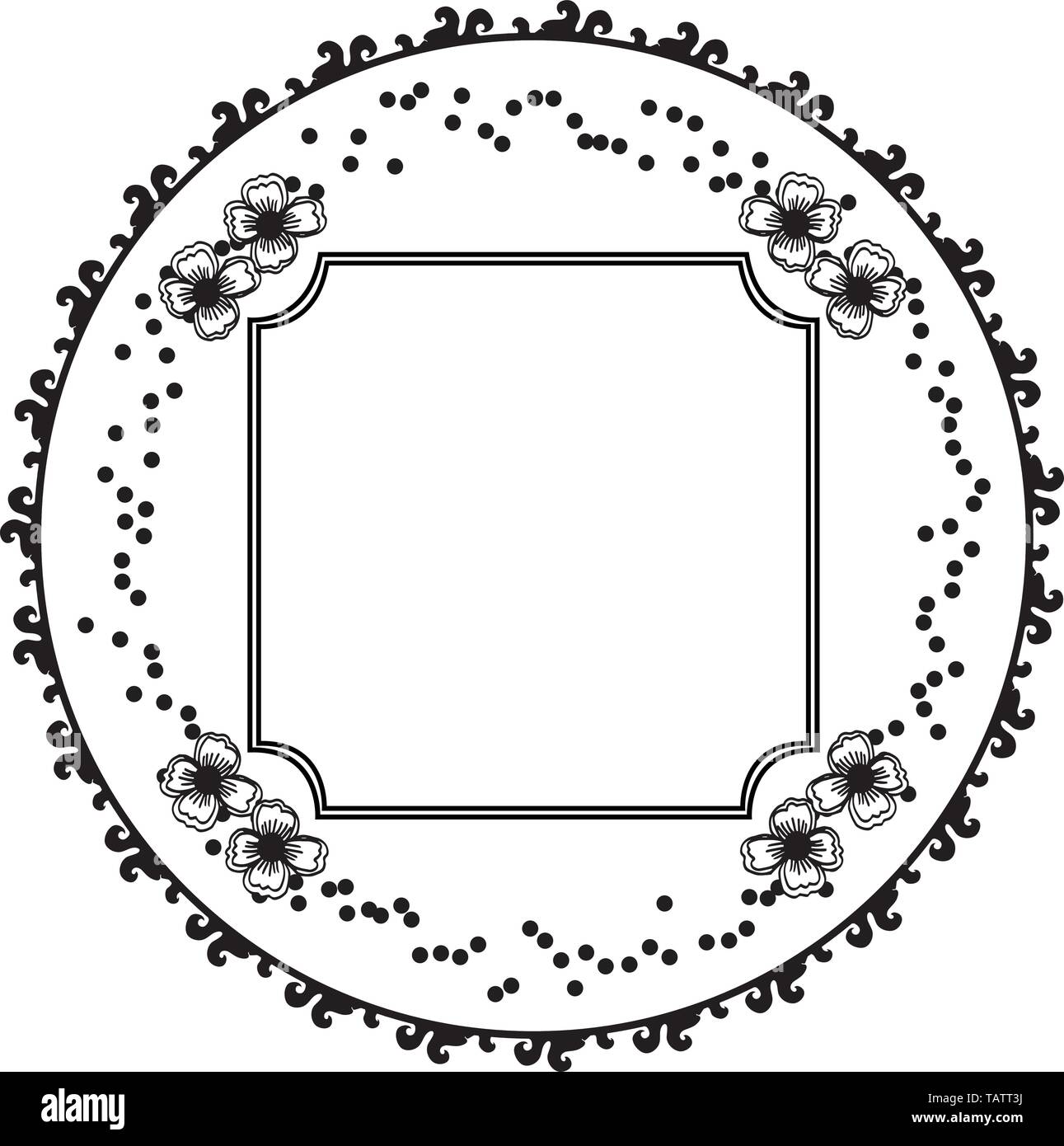Vector illustration design flower frame with various shape hand drawn ...