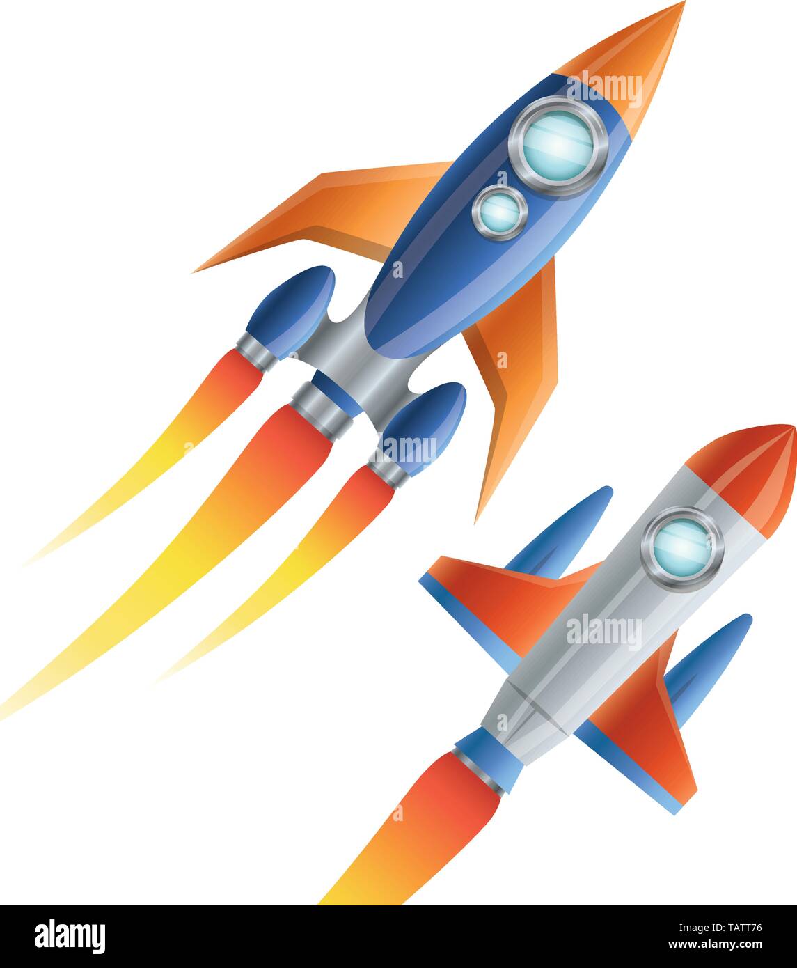 rocket flying with white background Stock Vector Image & Art - Alamy