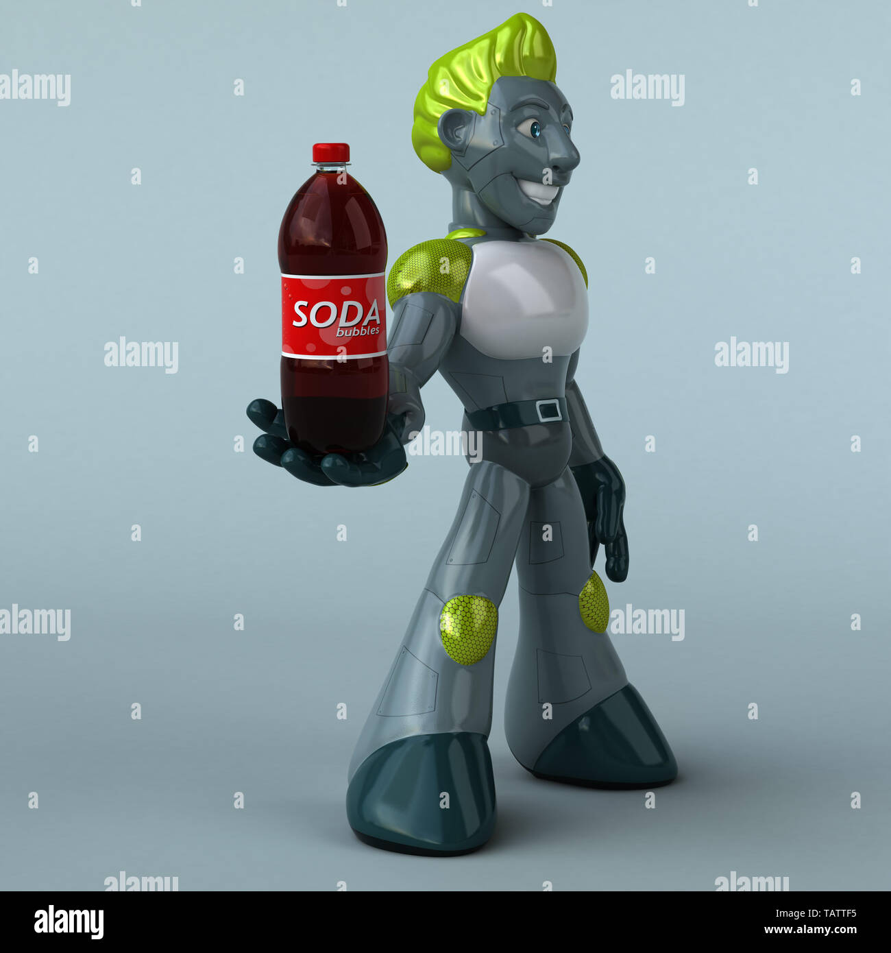 Green Robot - 3D Illustration Stock Photo - Alamy