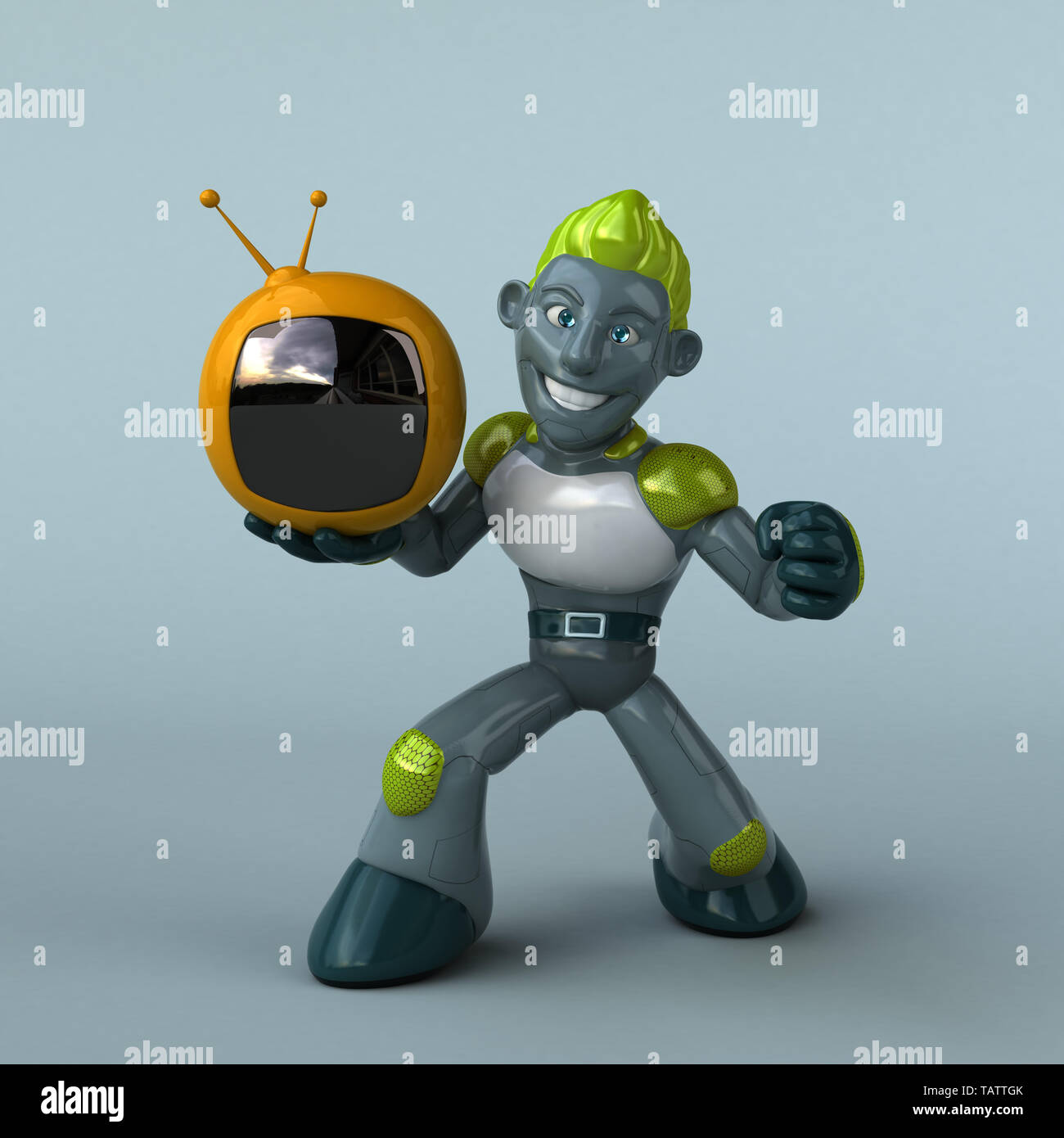 Green Robot - 3D Illustration Stock Photo - Alamy