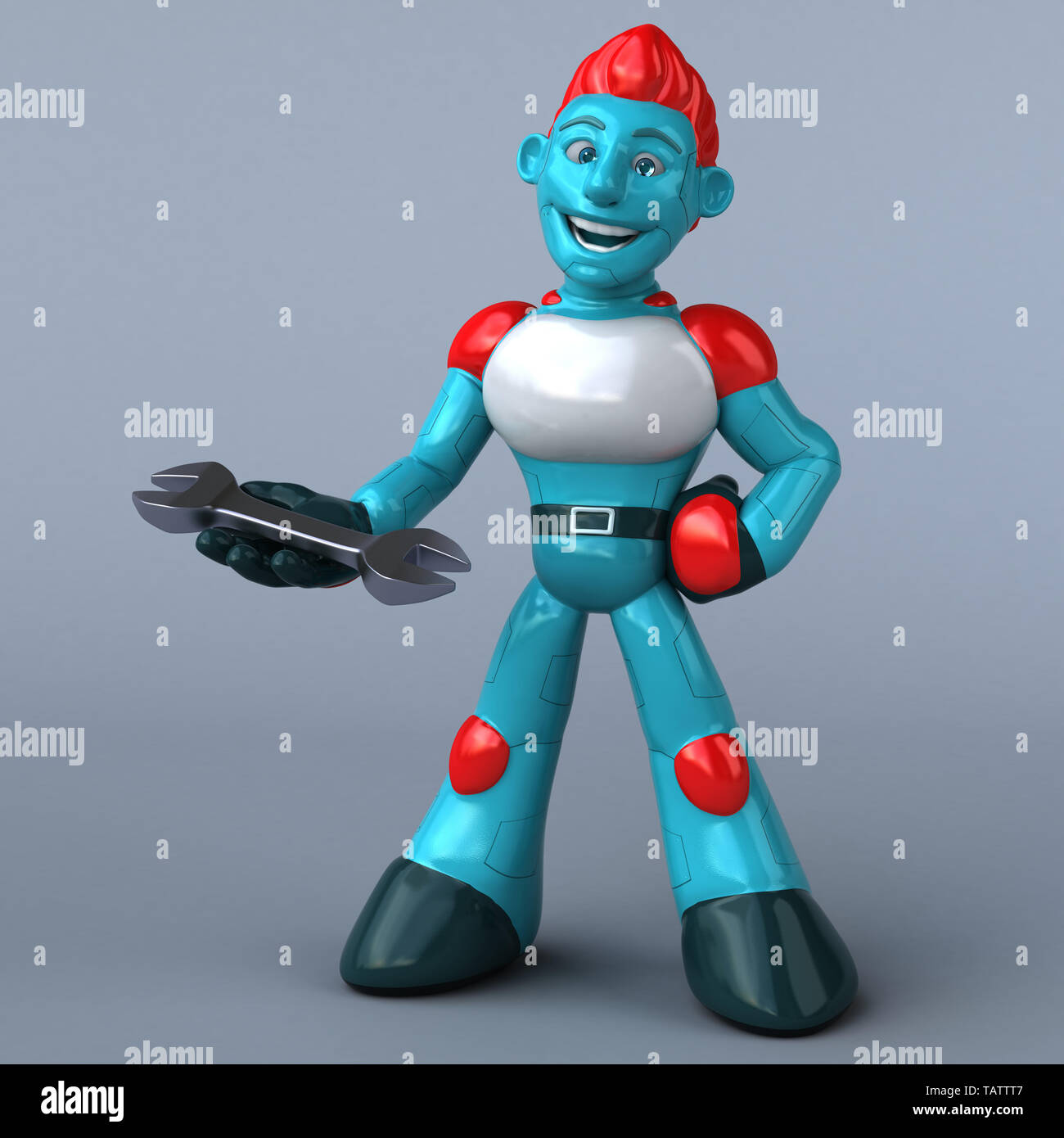 Red Robot - 3D Illustration Stock Photo - Alamy