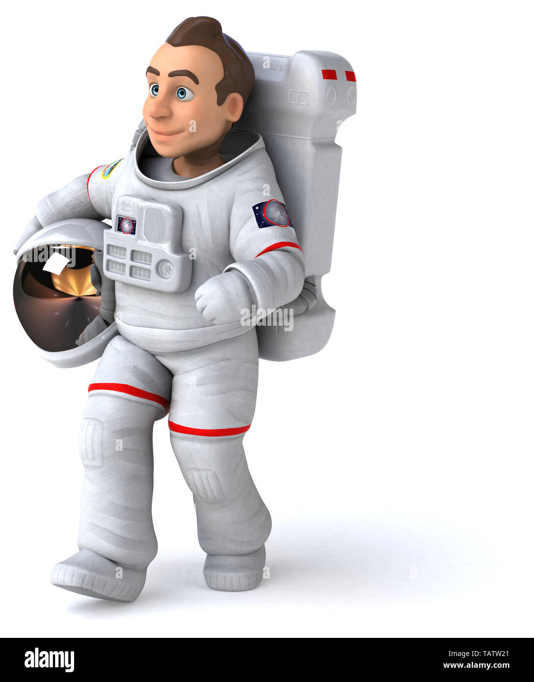 Fun astronaut - 3D Illustration Stock Photo - Alamy