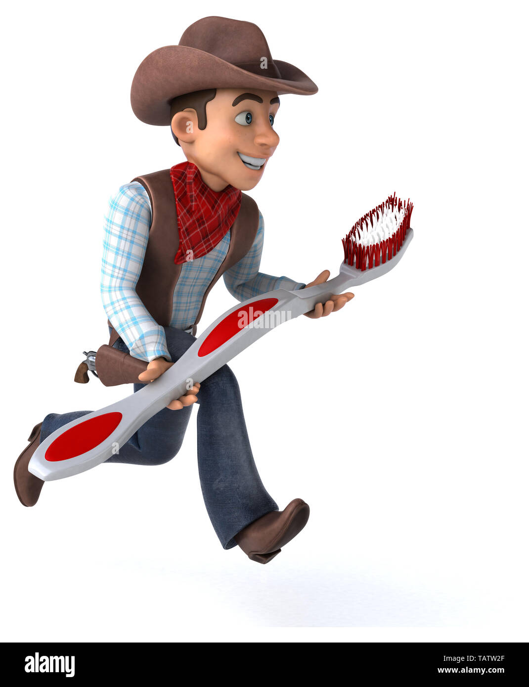 Fun Cowboy - 3D Illustration Stock Photo - Alamy