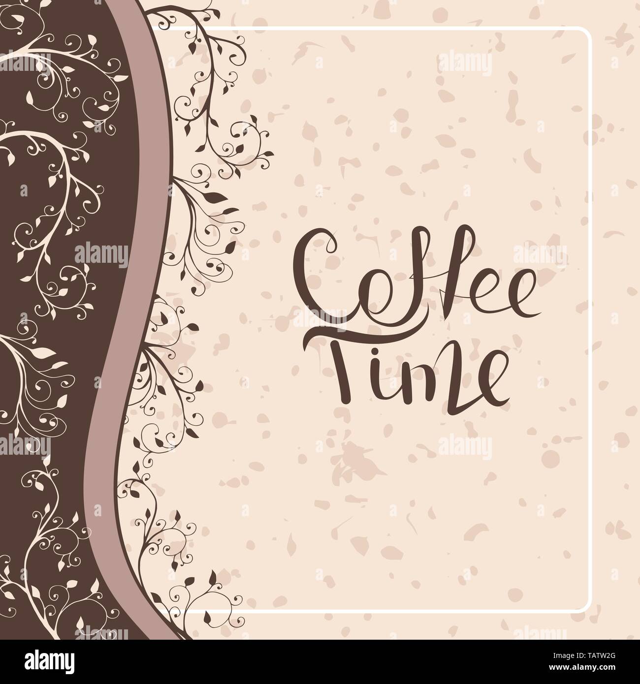Coffee time. Vector illustration. Calligraphy design for cafe Stock ...