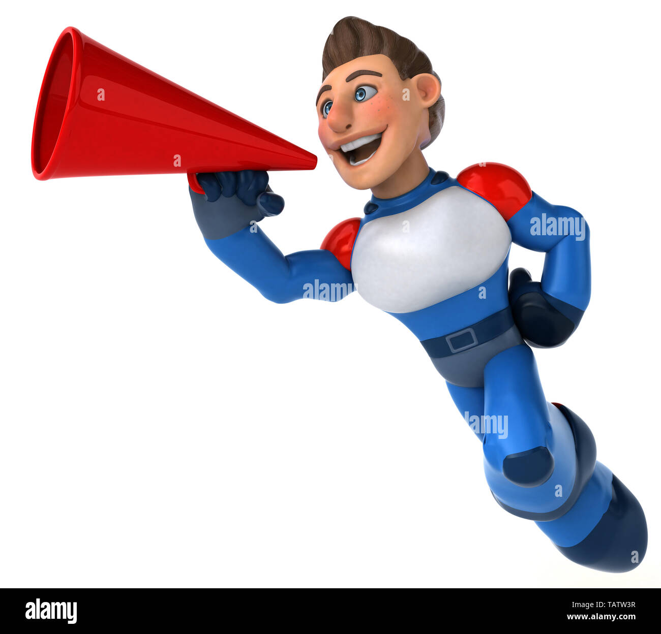 Fun modern superhero - 3D Illustration Stock Photo - Alamy