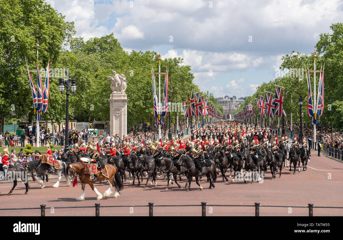 London, UK. 25th May 2019. Soldiers and Band of The Household Cavalry ...