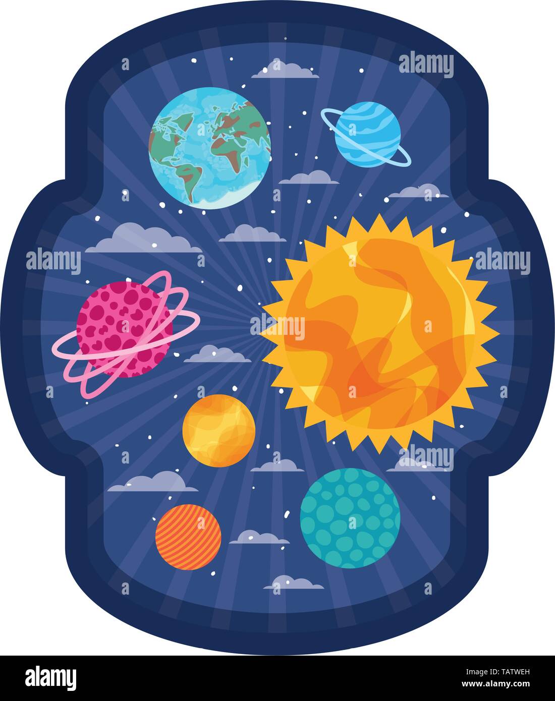 frame with planets of the solar system Stock Vector Image & Art - Alamy