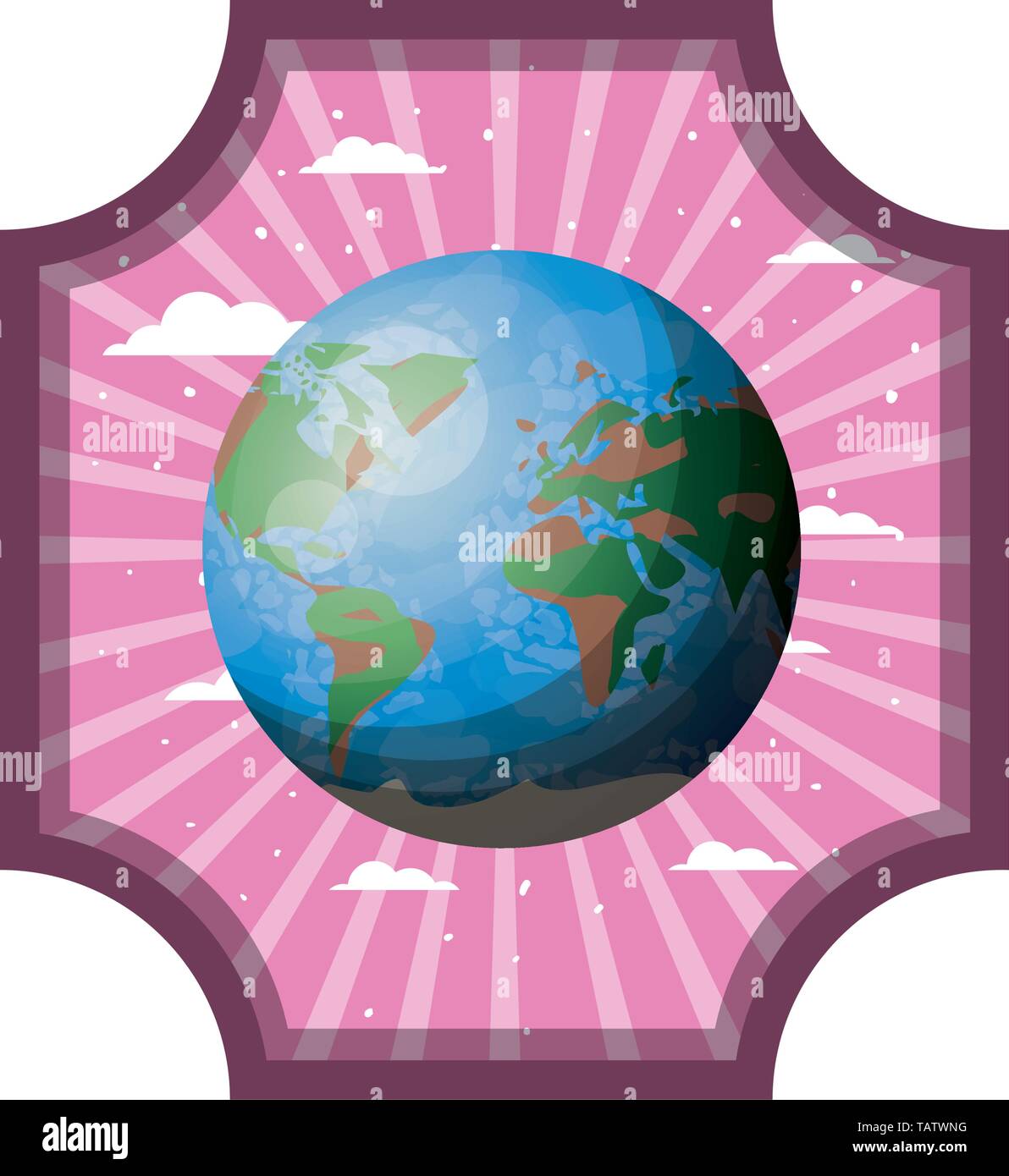 frame with planet earth icon Stock Vector Image & Art - Alamy
