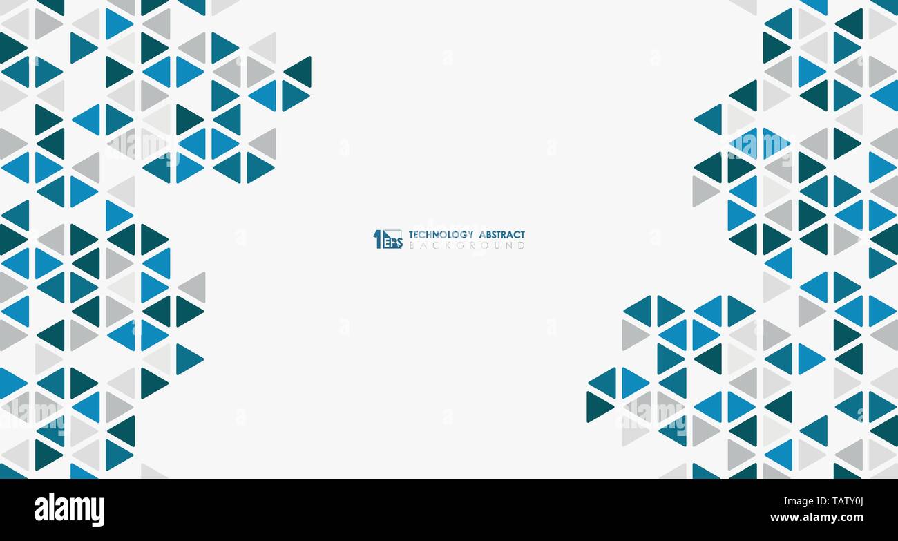 Abstract wide blue cube of geometric hexagonal low pattern design ...