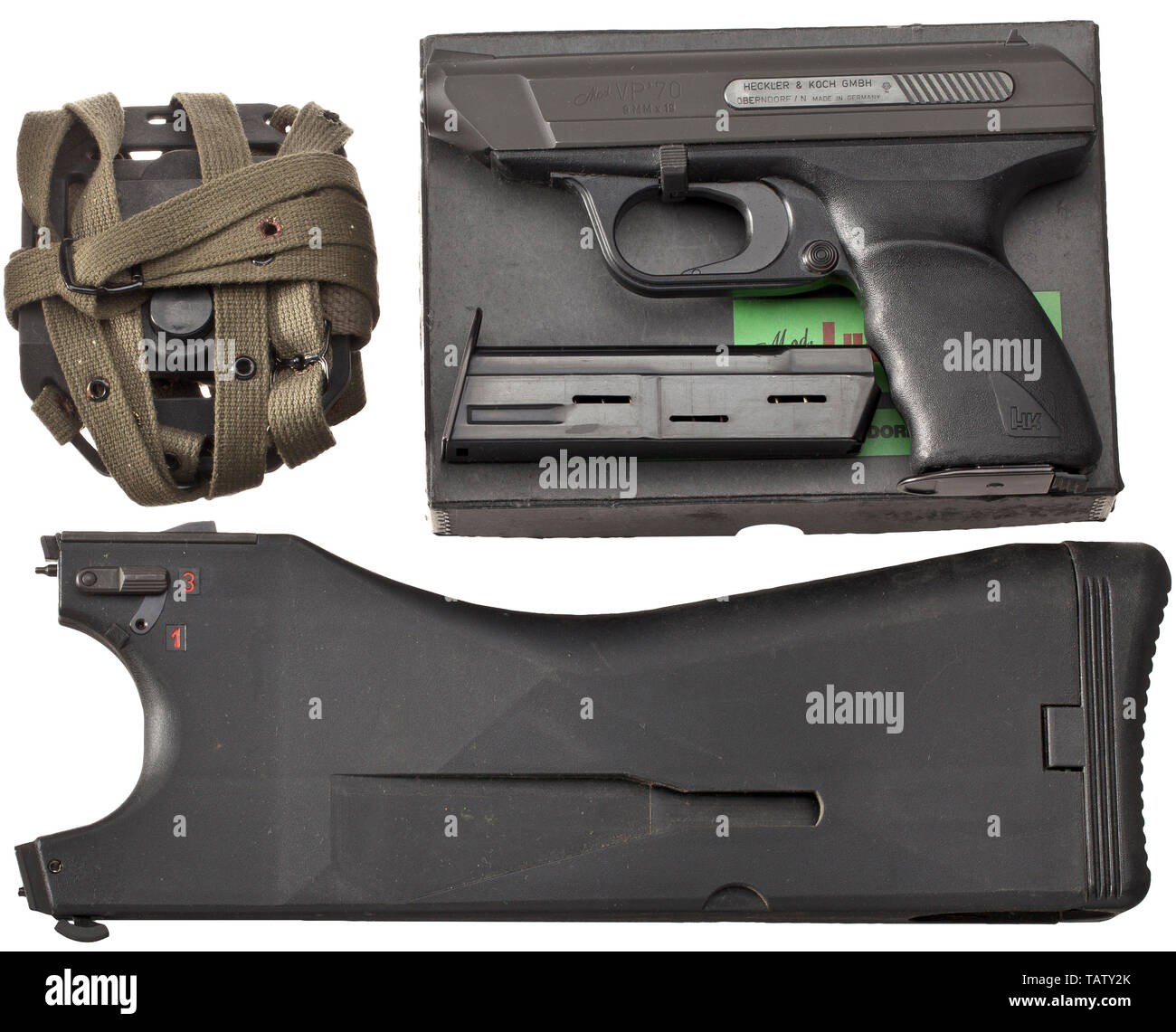 A Heckler & Koch VP 70 Z, in its carton, with shoulder stock and ...
