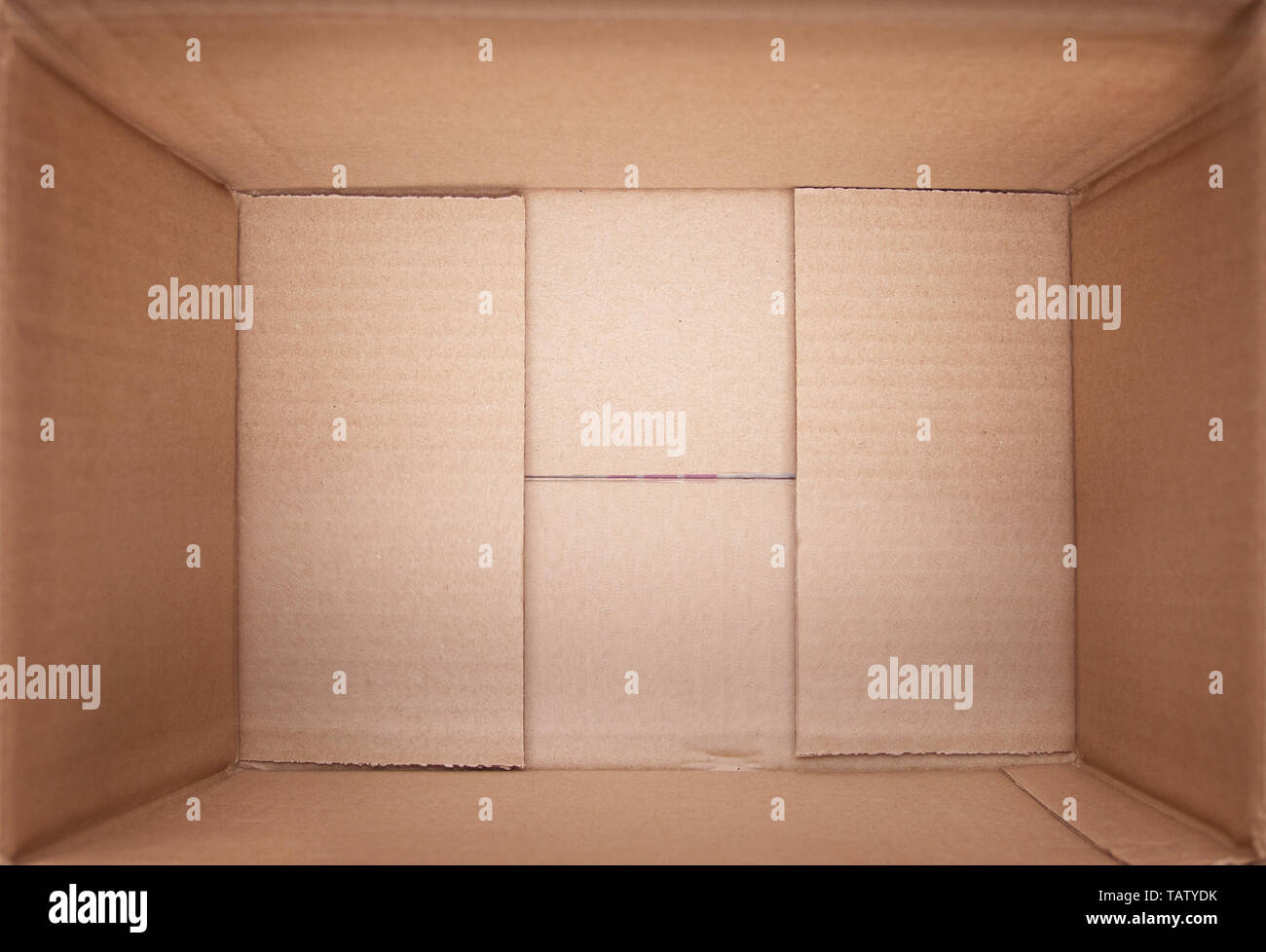 Cardboard box for parcels inside, look inside Stock Photo - Alamy
