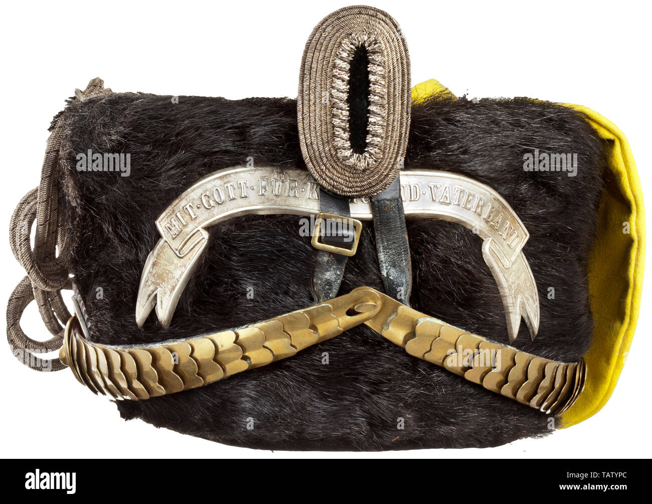 A fur cap, circa 1900, for officers of the Hussar Regiment Kaiser Franz ...