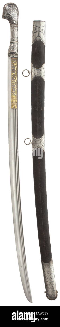 A gold-inlaid and silver-mounted Caucasian shashka, circa 1880 ...