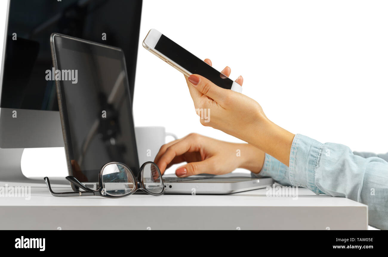 Business Technologies. Workplace Stock Photo - Alamy