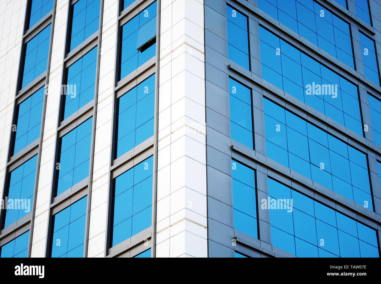 Building Blue Glass Stock Photo - Alamy