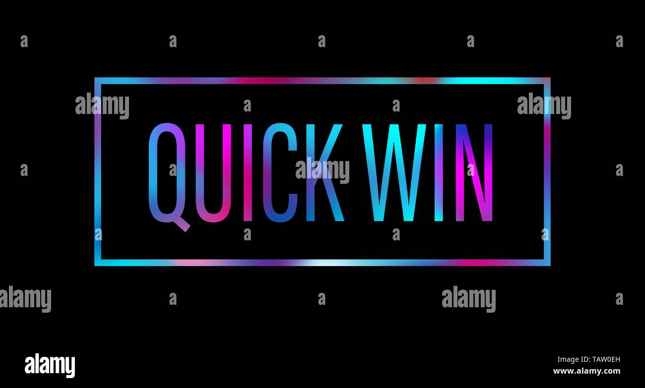 Quick win poster with colorful watercolor strokes. Vector paper ...