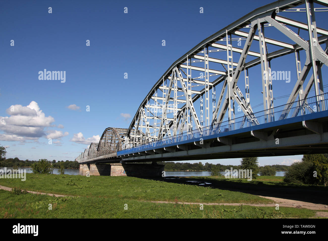Poland - Grudziadz, famous truss bridge over Vistula river ...