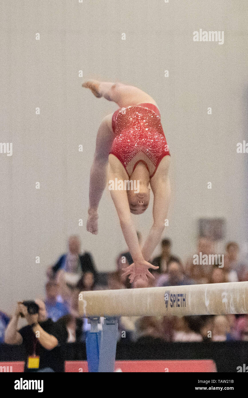 Ottawa, Canada. 26th May, 2019. Hannah Scharf (#267) performs her beam ...