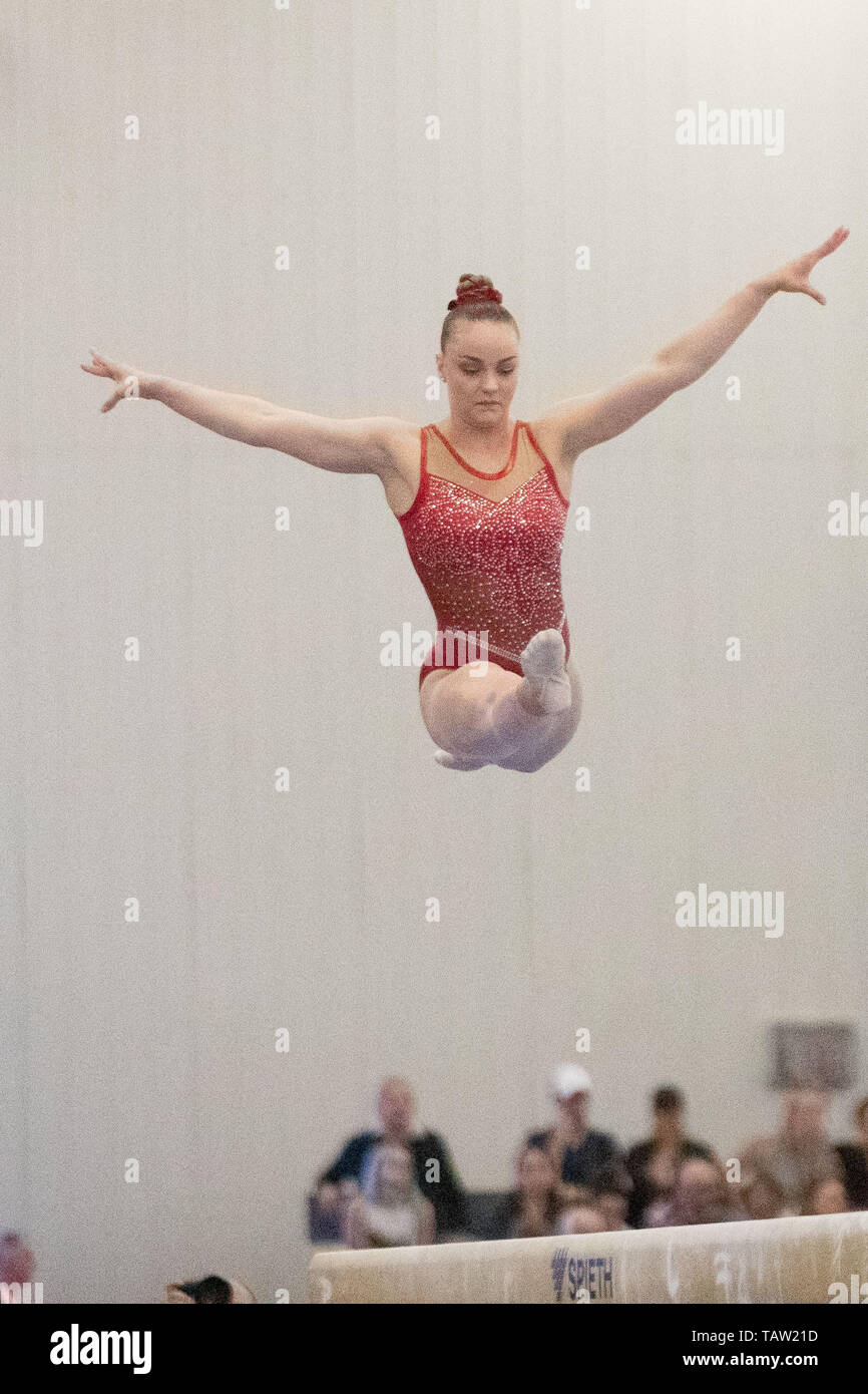 Ottawa, Canada. 26th May, 2019. Hannah Scharf (#267) performs her beam ...
