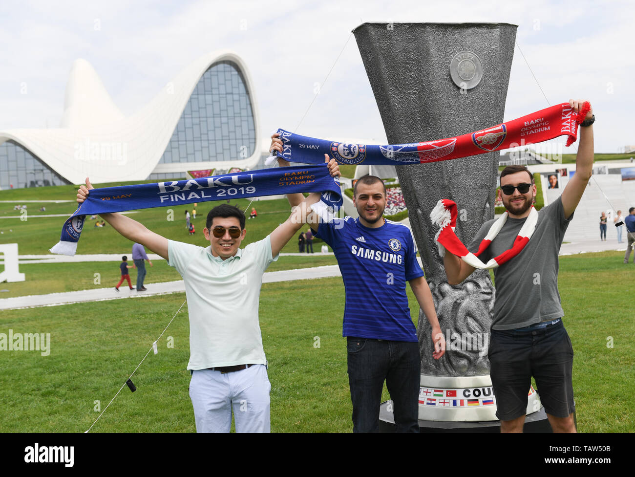 Baku, Azerbaijan. 28th May, 2019. Soccer: Europa League, before the ...
