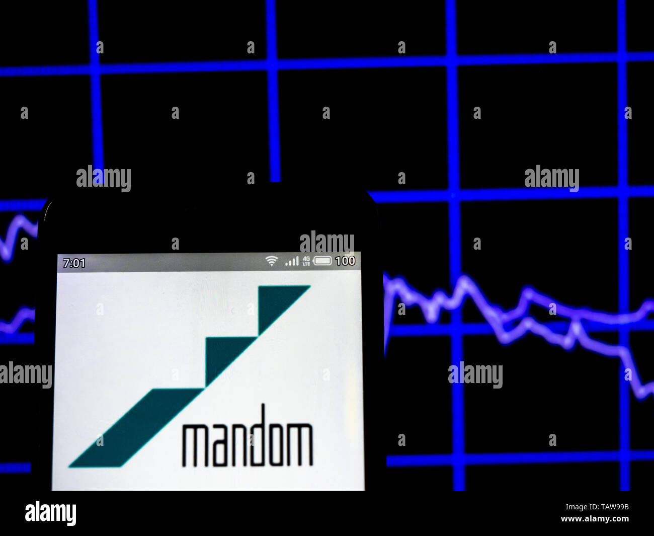 Ukraine. 4th May, 2019. In this photo illustration a Mandom Corporation ...