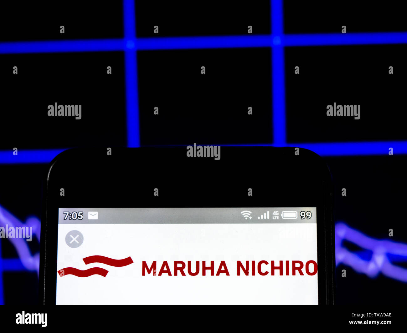 Ukraine. 4th May, 2019. In this photo illustration a Maruha Nichiro ...