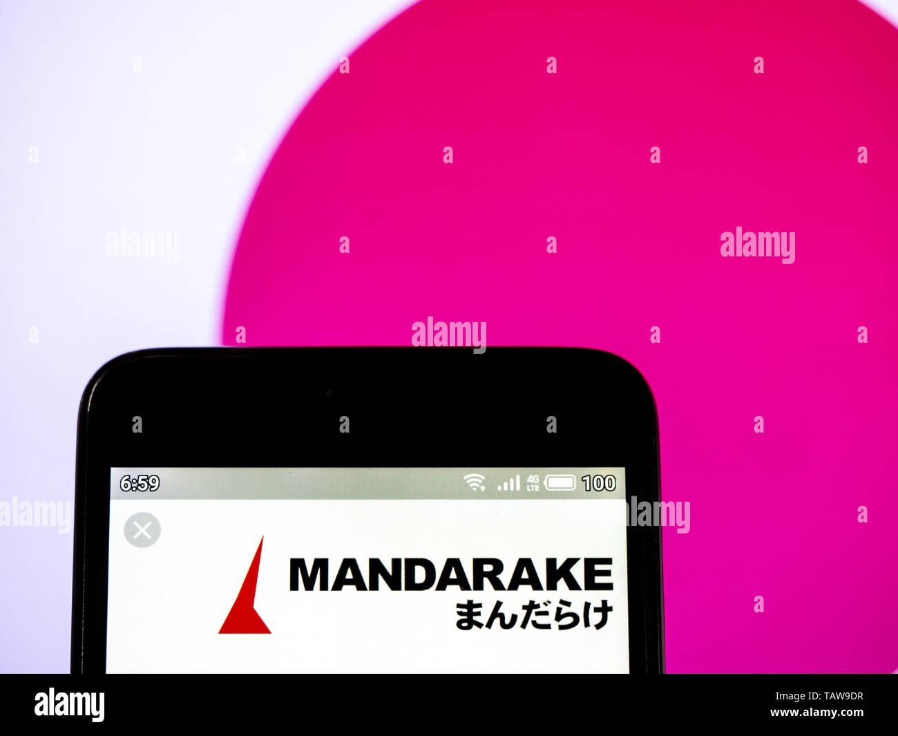 Ukraine. 4th May, 2019. In this photo illustration a MANDARAKE INC, logo seen displayed on a ...