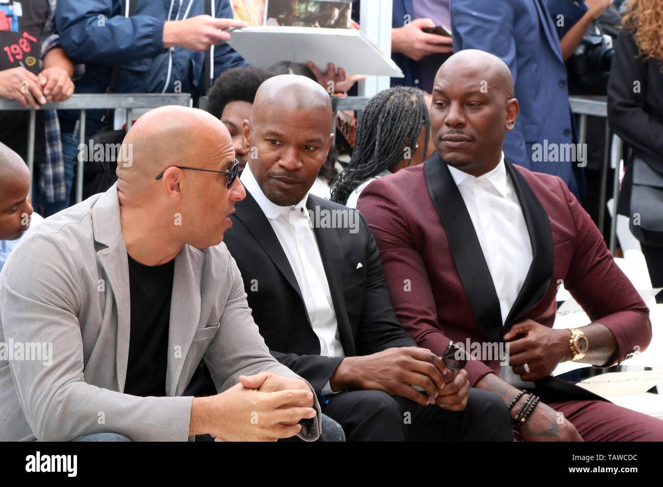 Los Angeles, CA, USA. 28th May, 2019. Vin Diesel, Jamie Foxx, Tyrese ...