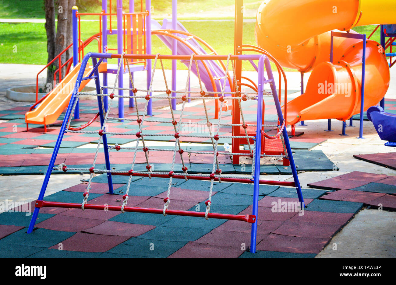 Colorful playground park for kids Stock Photo - Alamy