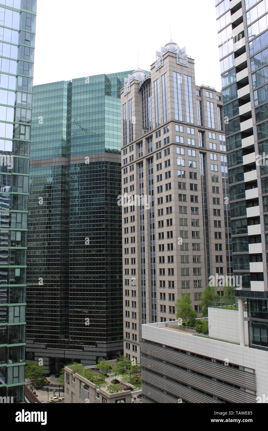 333 Wacker Dr in Chicago among other buildings in the loop skyline ...